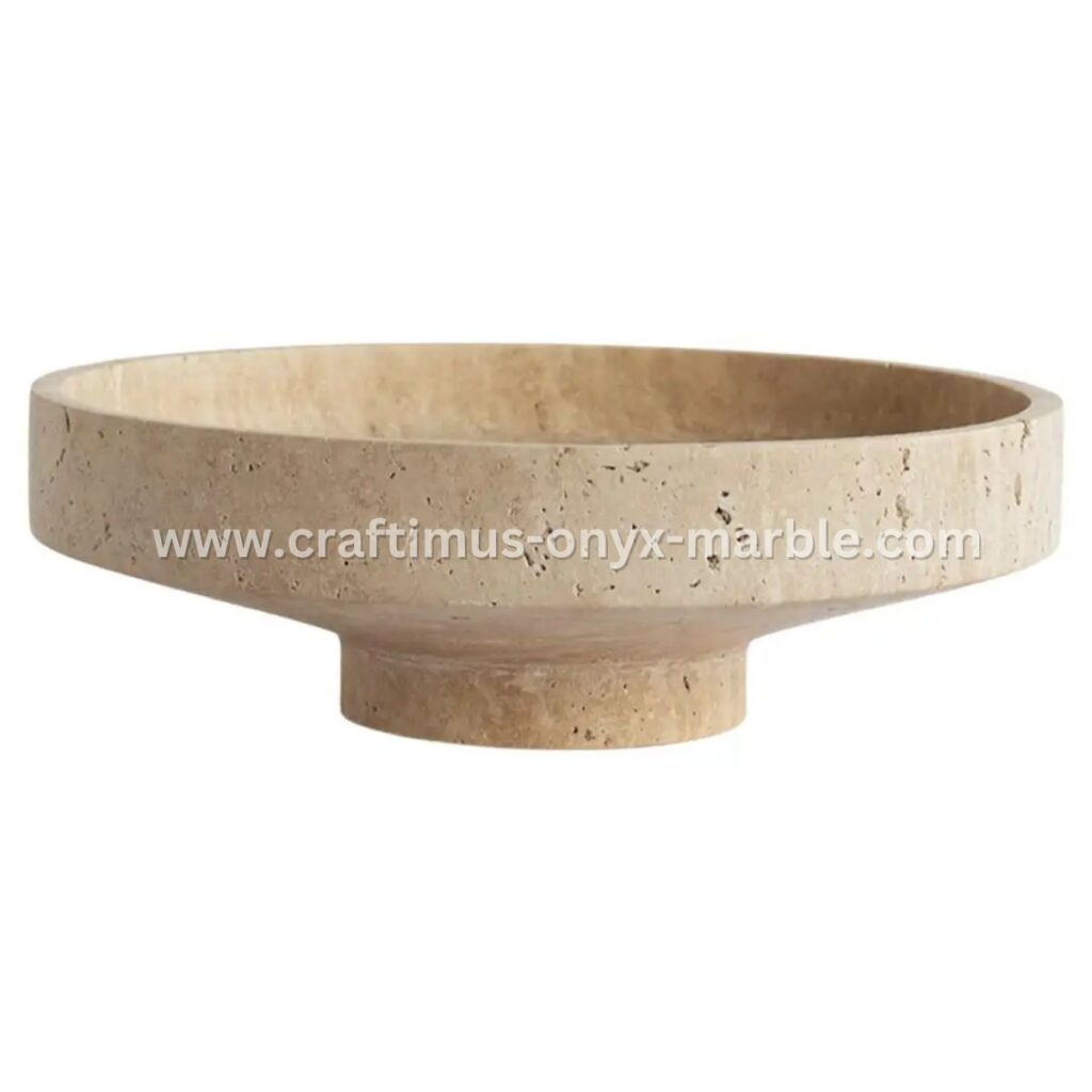 Travertine Narrow Bowl | Onyx-Marble-Travertine-Supplier-Pakistan