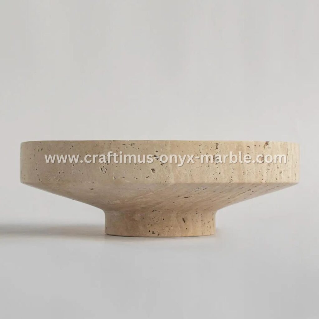 Travertine Narrow Bowl | Onyx-Marble-Travertine-Supplier-Pakistan